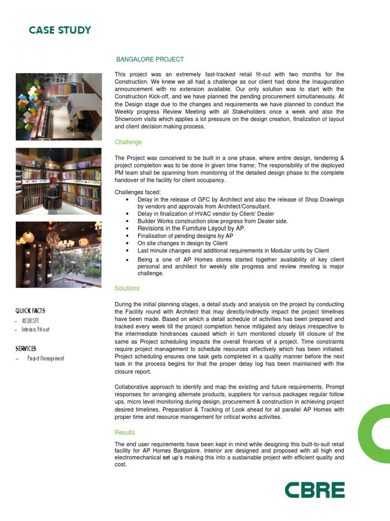 CASE STUDY Interior Project | PDF | Project Management | Architect