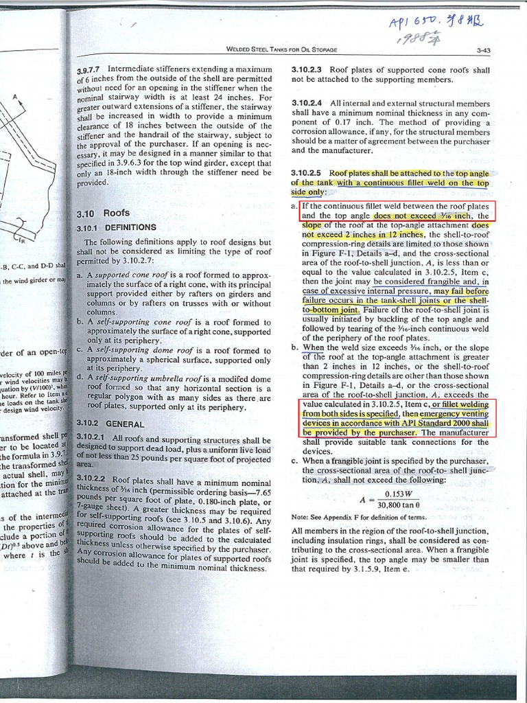 Api 650 - 1988 PDF | PDF