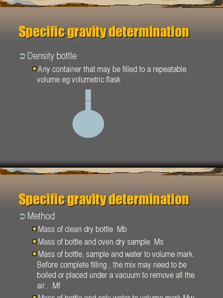Specific Gravity Determination: Density Bottle | PDF
