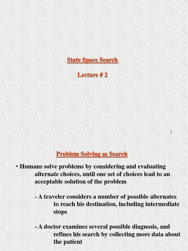State Space Search Lecture # 2 | PDF | Theoretical Computer Science ...