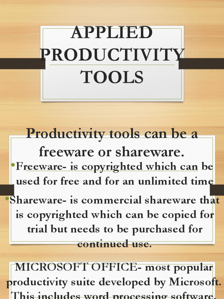 Applied Productivity Tools | PDF