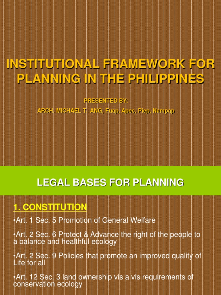 Institutional Framework of Phillippine Planning | PDF | Local ...