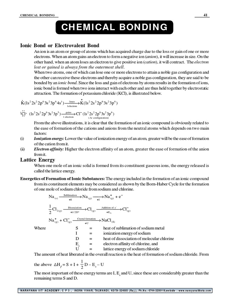 Chemical Bonding PDF | PDF | Chemical Polarity | Ion