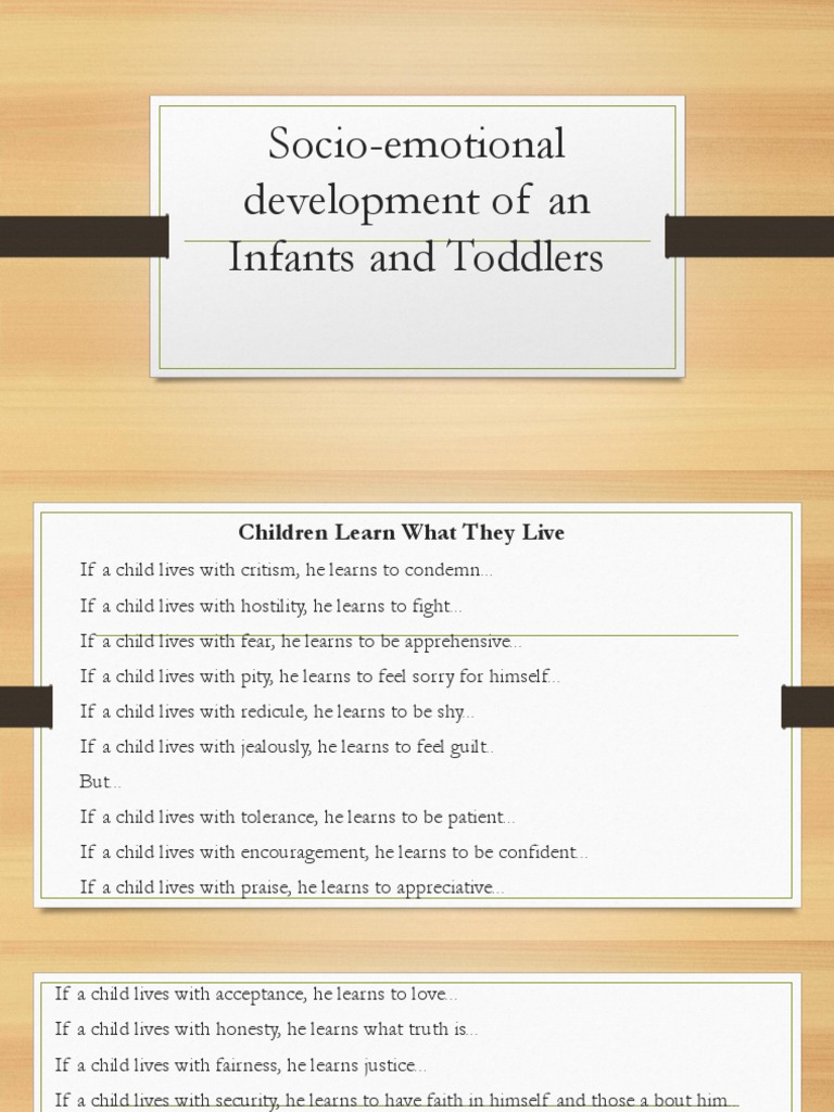 Socio-Emotional Development of An Infants and Toddlers | PDF ...