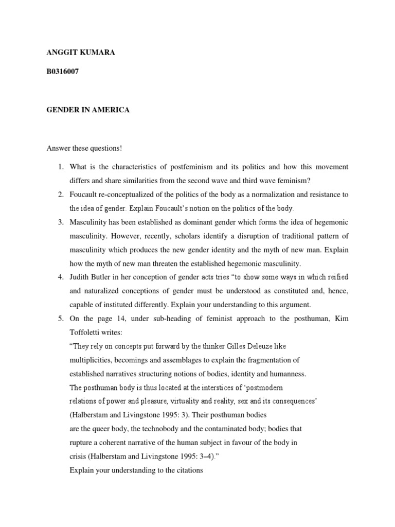 Gender Studies Assignment | PDF | Feminism | Gender Studies