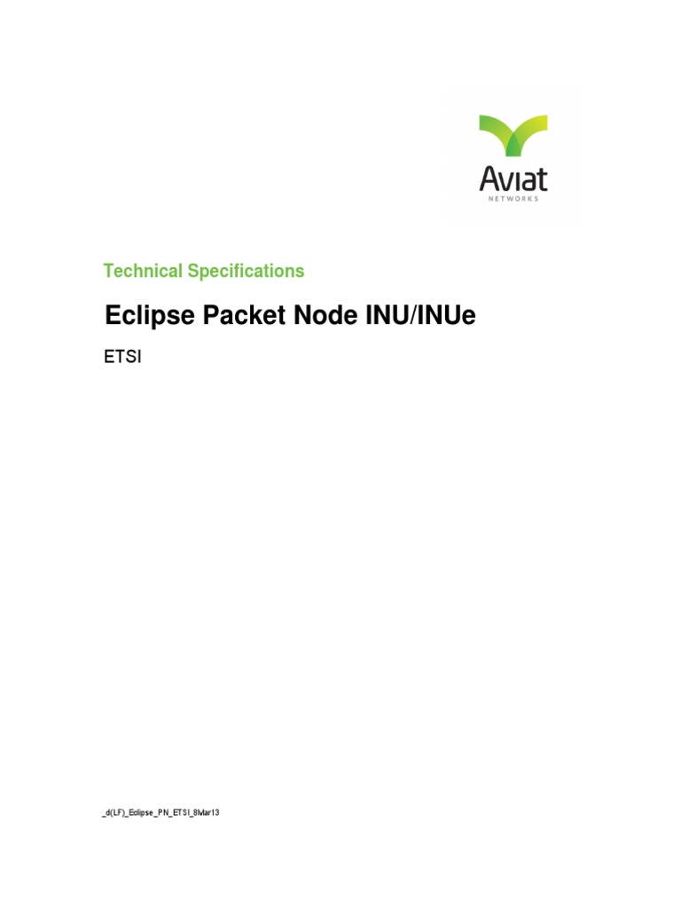 Eclipse Packet Node Inu/Inue: Technical Specifications | PDF | Ethernet | Quality Of Service