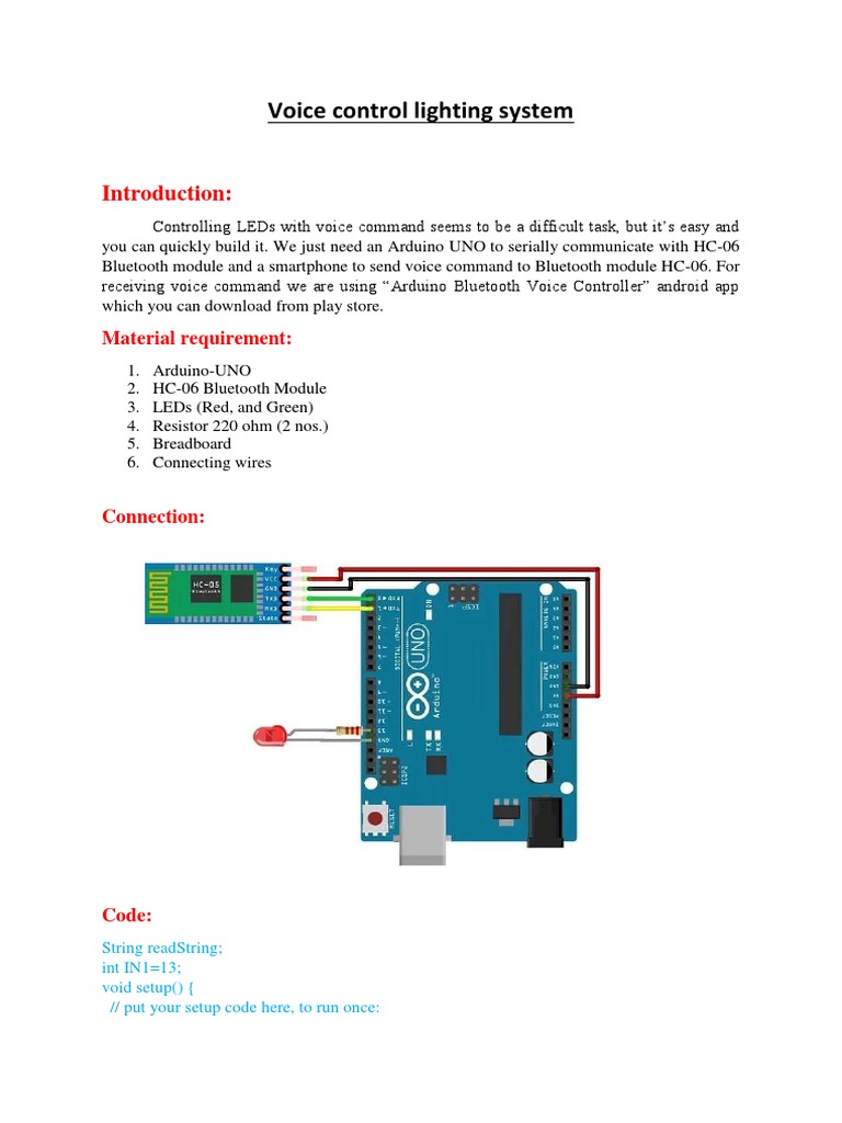 Voice Control Lighting System | PDF