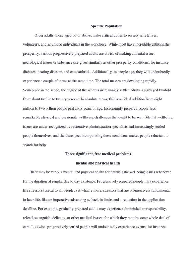 Specific Population | PDF | Dementia | Health Education