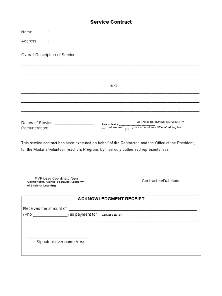 Service Contract for Madaris Program | PDF | Finance & Money Management