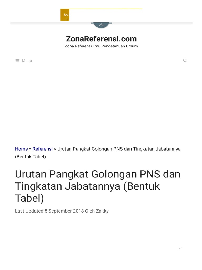 Urutan Pangkat Golongan PNS Dan Tingkatan Jabatannya (Bentuk Tabel) | PDF