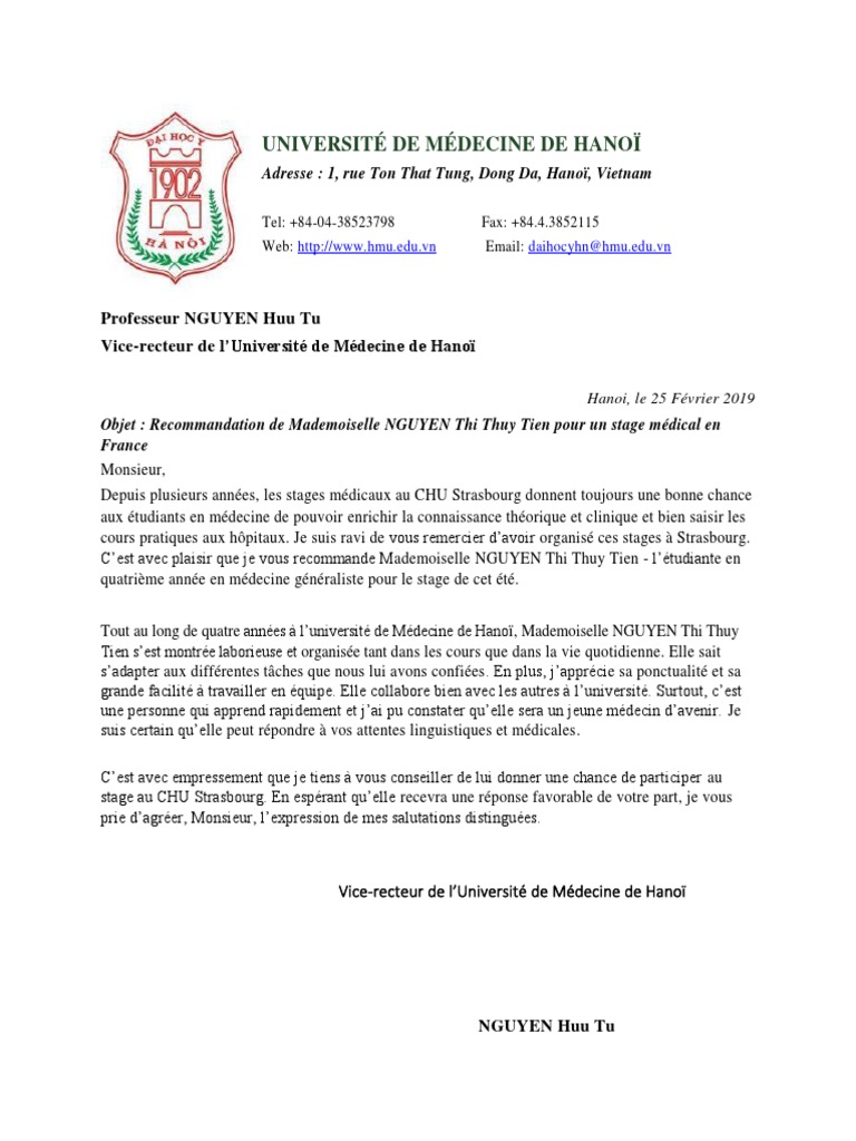 Lettre de Recommandation | PDF