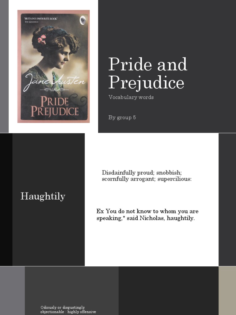 Pride and Prejudice: Vocabulary Words | PDF