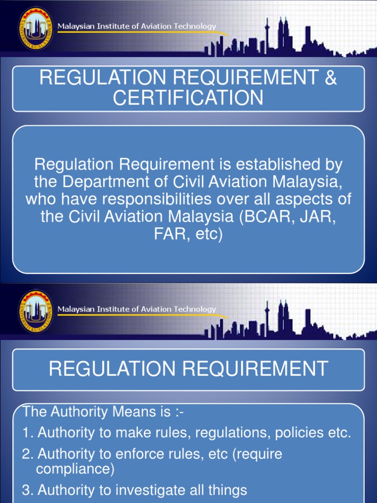 Regulation Requirement & Certification | PDF | Aviation | Aerospace