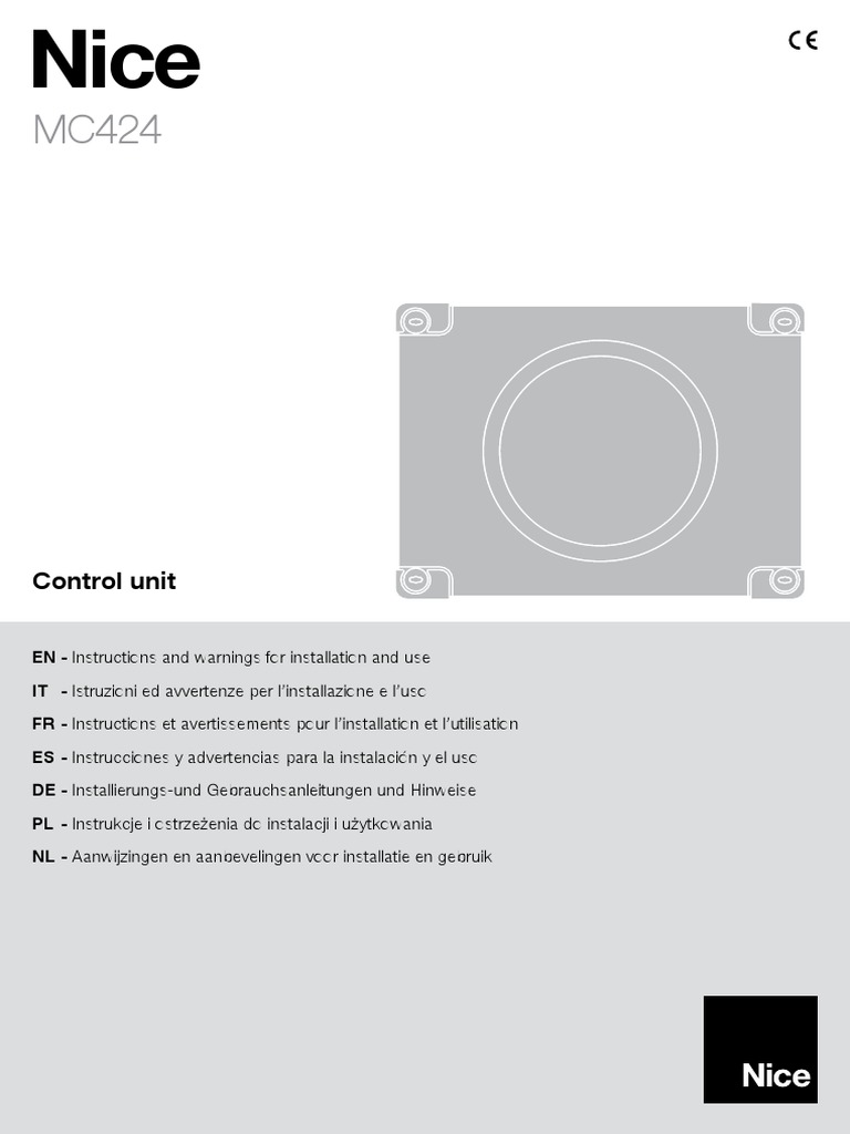 Manual MCA2 Nice | PDF | Switch | Electrical Connector