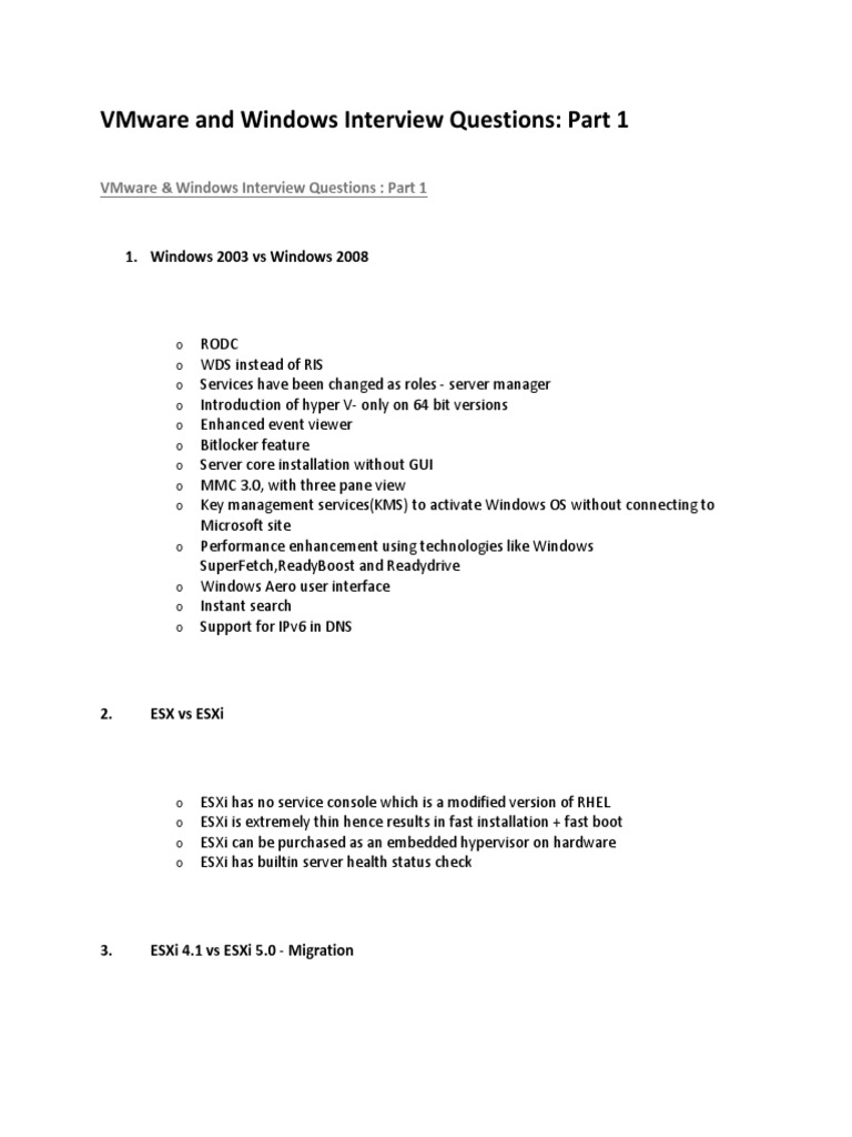 VMware and Windows Interview Questions | PDF | Active Directory | Group Policy