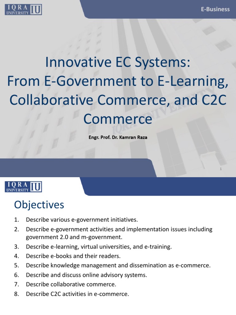 Innovative EC Systems: From E-Government To E-Learning, Collaborative ...