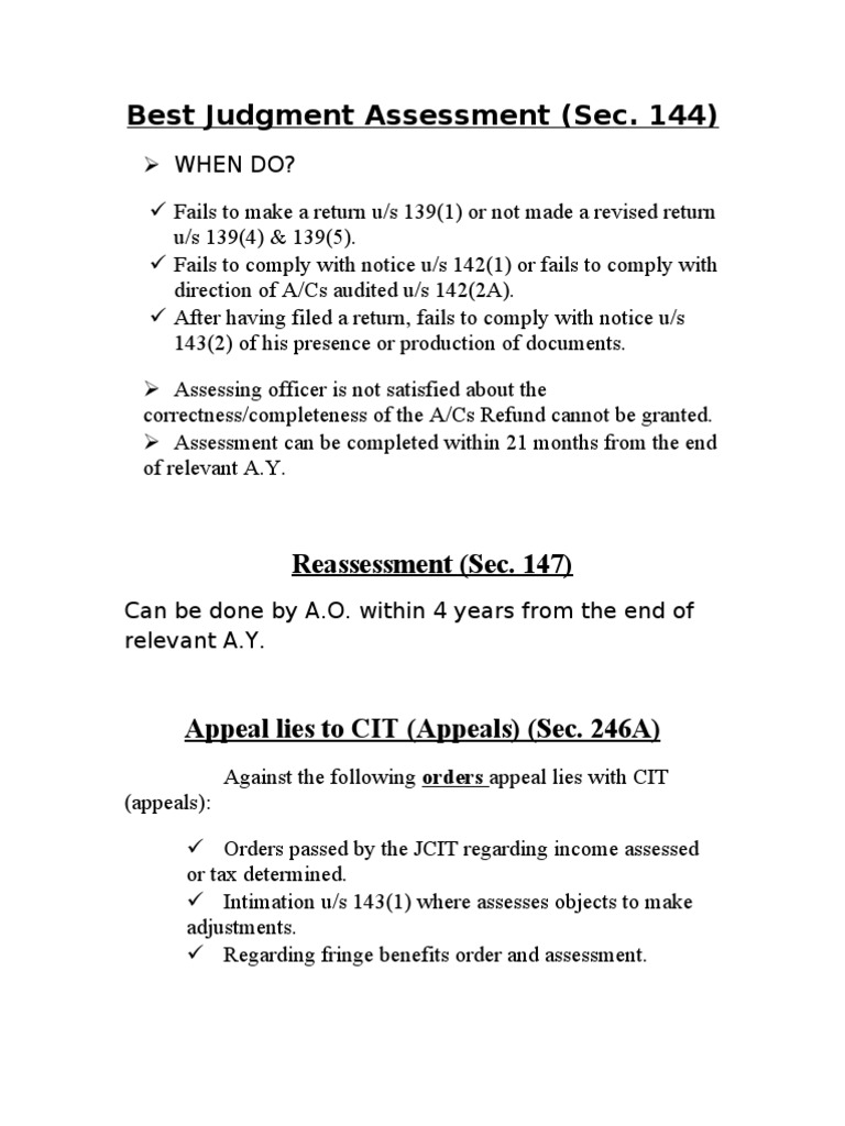 Best Judgment Assessment | Download Free PDF | Employee Benefits | Taxes