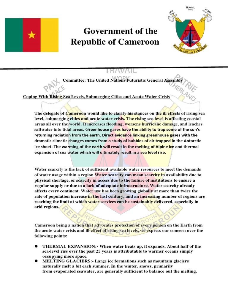 Position Paper For Climate Change | PDF | Sea Level Rise | Water Scarcity