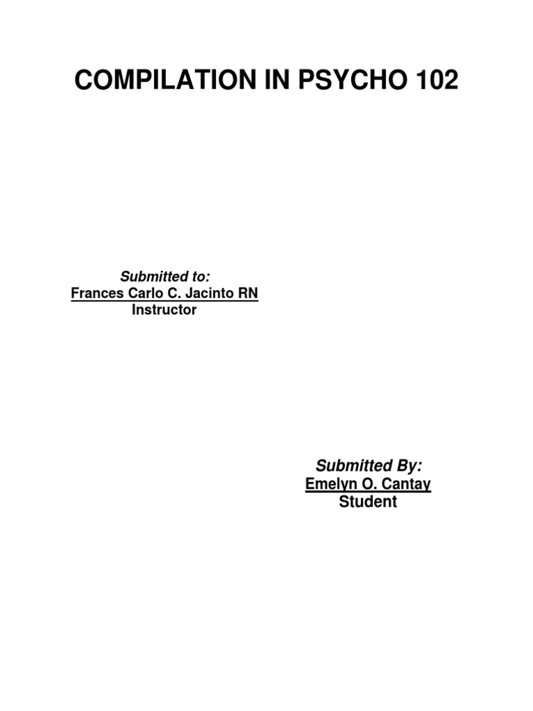 Compilation in Psycho 102 | PDF