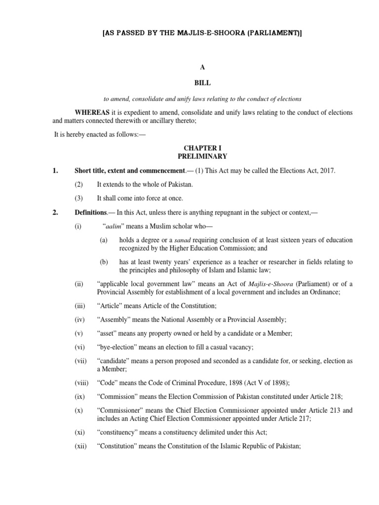 Preliminary Bill | PDF | Parliament Of Pakistan | Federal Government Of ...