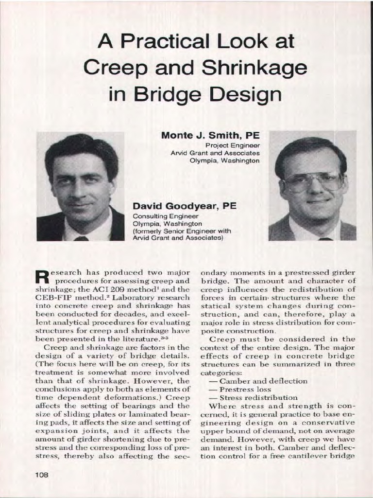 A Practical Look at Creep and Shrinkage in Bridge Design | PDF | Creep ...