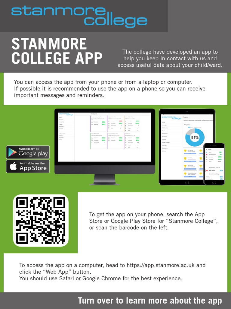 Stanmore App Guide Parents1 | PDF | Mobile App | Human–Computer Interaction