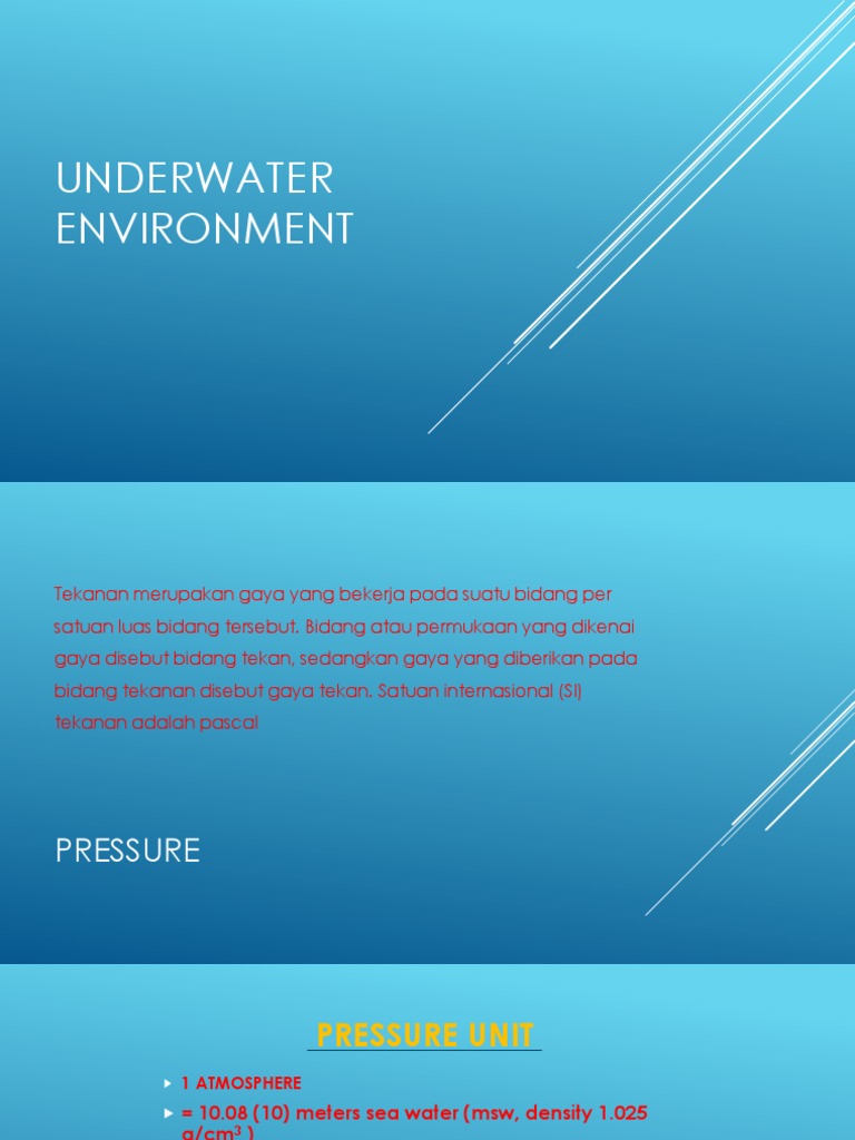 UNDERWATER ENVIRONMENT DANGERS | PDF | Pressure | Coral Reef