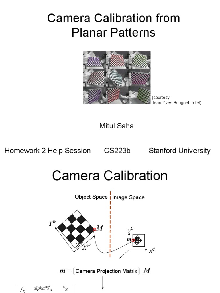 Camera Calibration From Planar Patterns Mitul Saha Pdf Eigenvalues