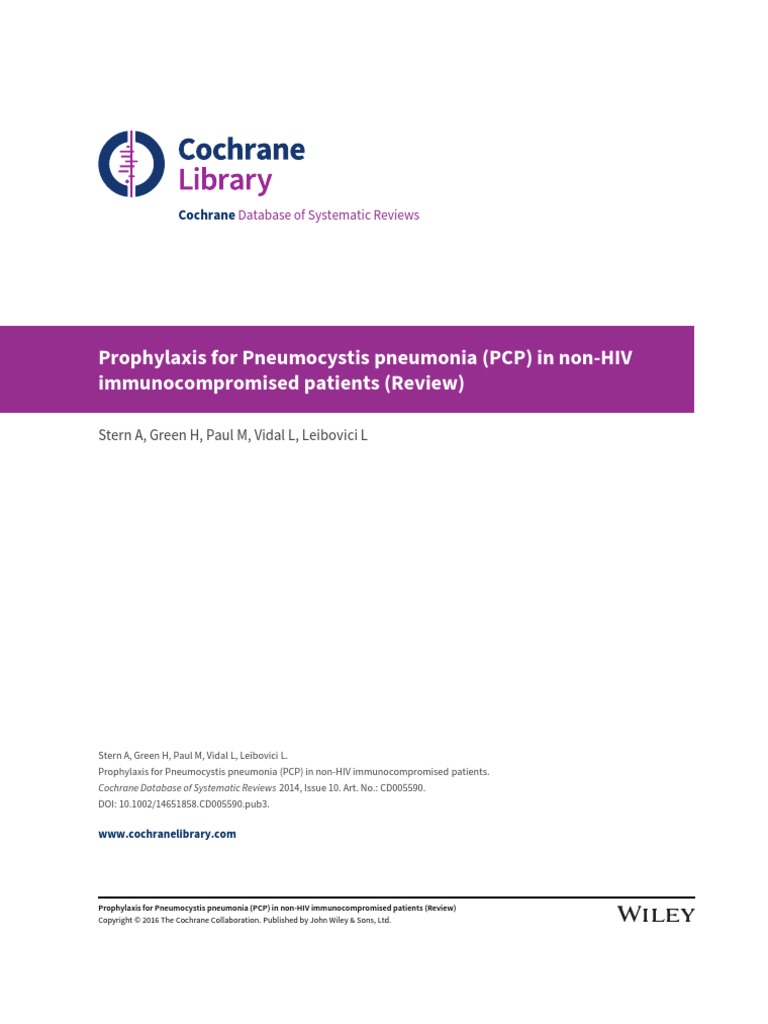 Prophylaxis For Pneumocystis Pneumonia (PCP) in non-HIV ...