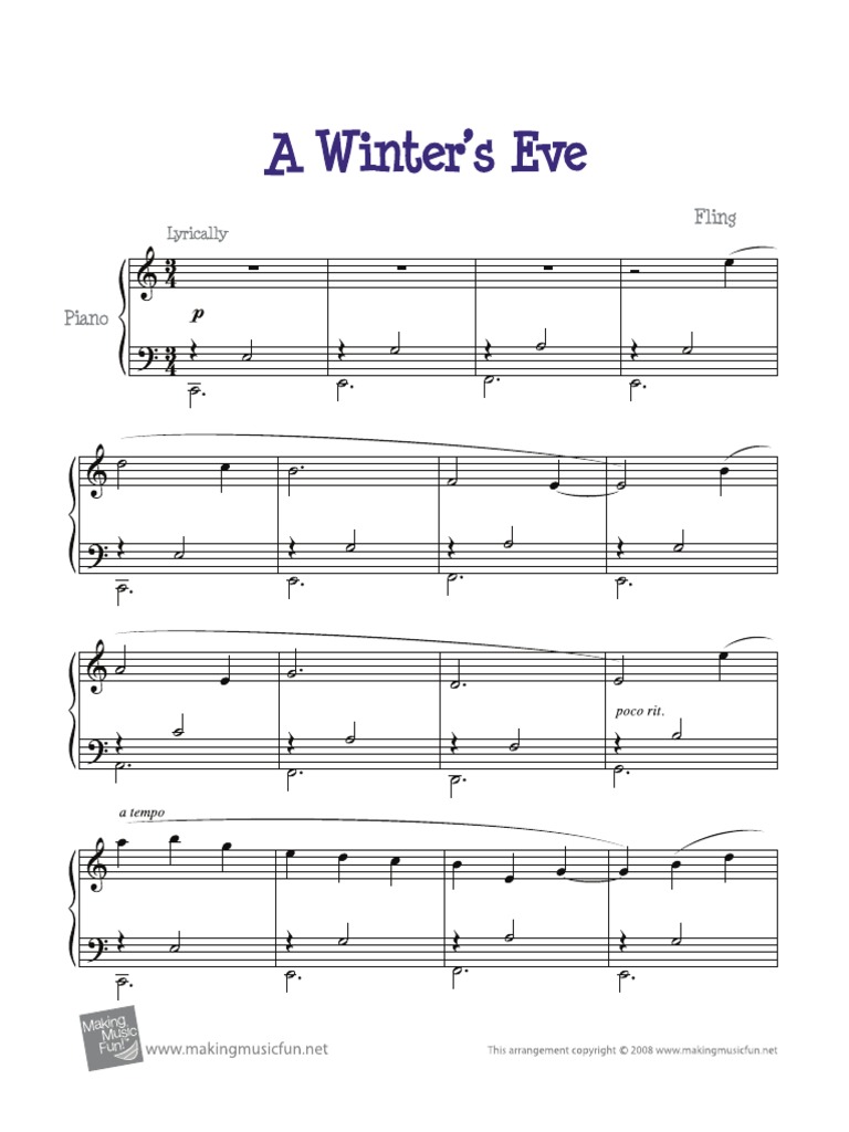 A Winters Eve Piano Solo PDF | PDF