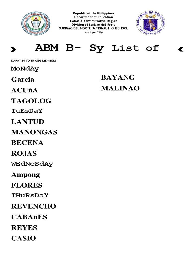 ABM B-SY Sweepers List 2019-2020 | PDF