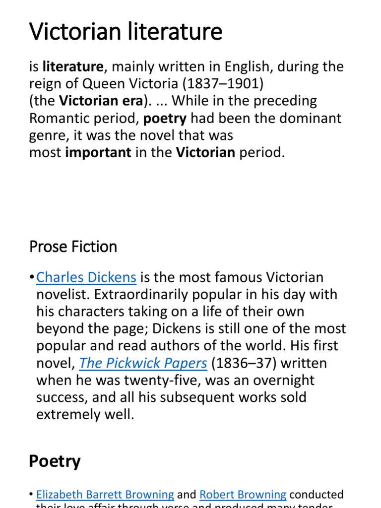 Victorian Literature | PDF | Victorian Literature | Writing