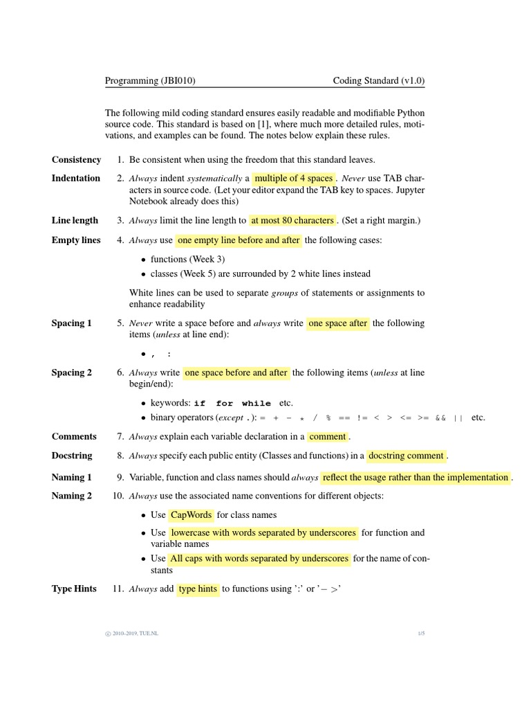 Python Coding Standard | Download Free PDF | Software Development ...