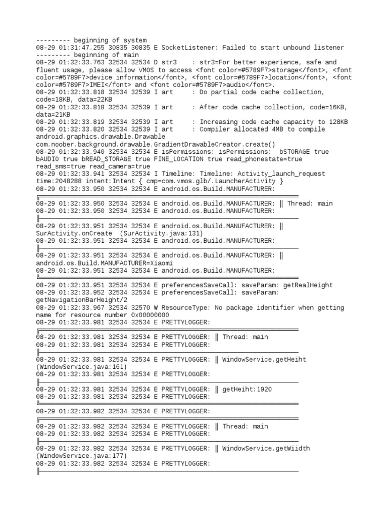 Log Pdf Android Operating System Java Programming Language
