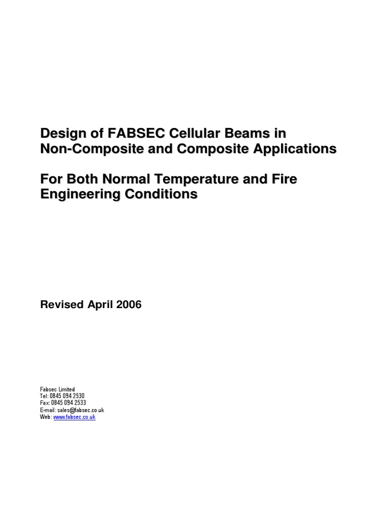 Design of FABSEC Celular Beams | PDF | Bending | Beam (Structure)