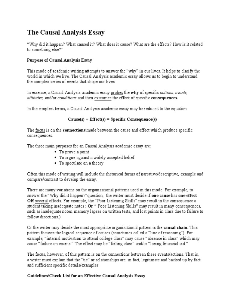 Causal Analysis Information | PDF | Causality | Essays