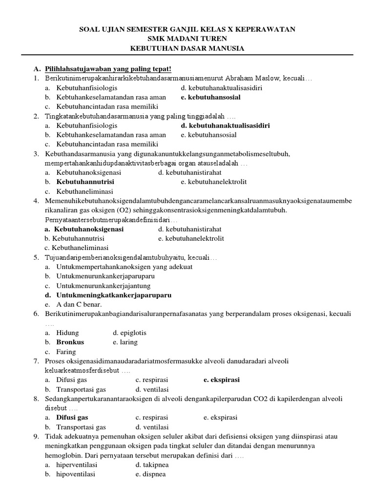 Soal KDM Kelas Xii | PDF