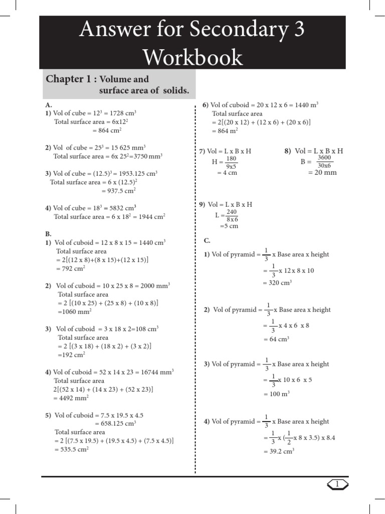 Volume and Surface Area Workbook | PDF | Area | Geometric Objects