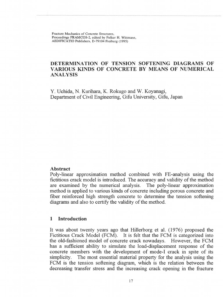 Determination of Tension Softening Diagrams Various Kinds of Concrete ...