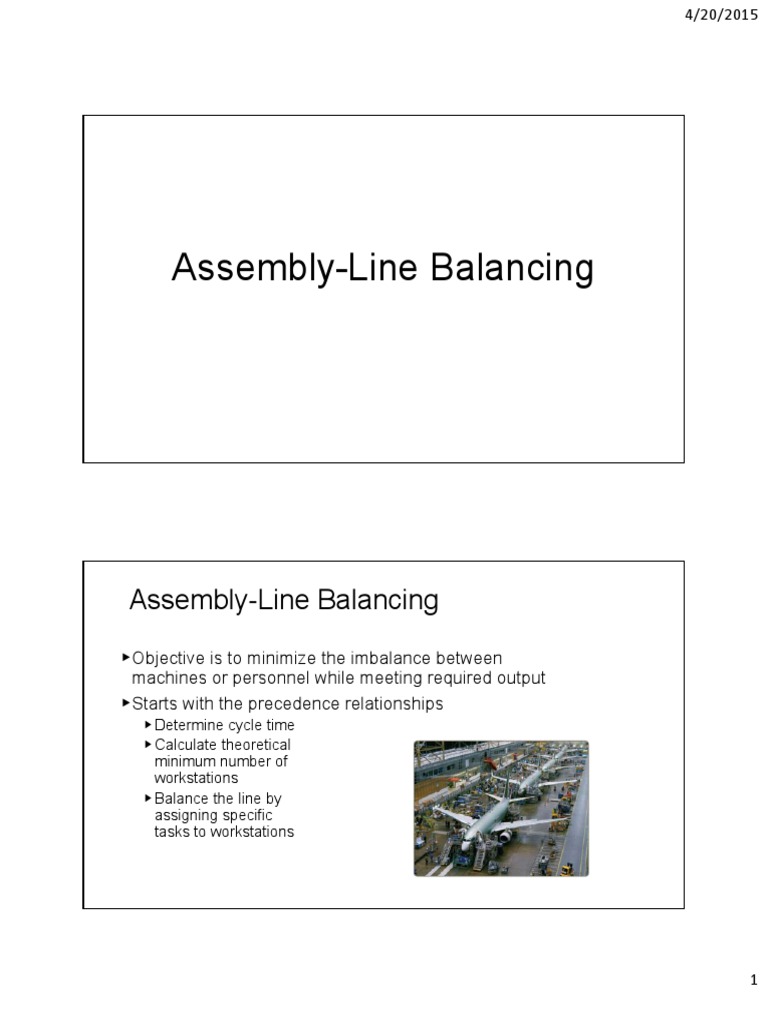 Assembly-Line Balancing PDF | PDF