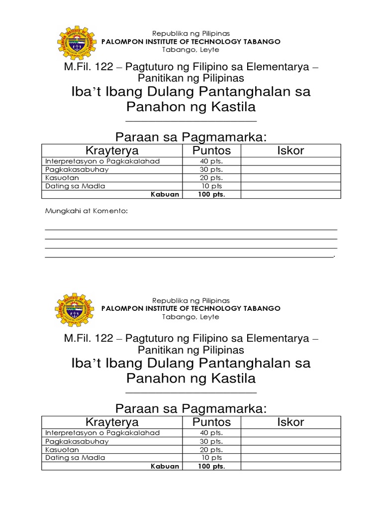 Role Play Criteria | PDF