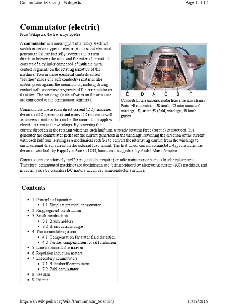 Commutator (Electric) : From Wikipedia, The Free Encyclopedia | PDF ...