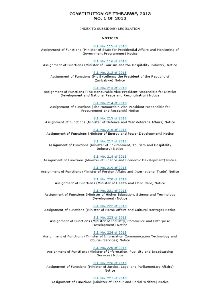 Constitution of Zimbabwe, 2013 | PDF | Act Of Parliament | Banks