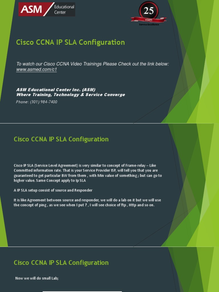 Cisco CCNA IP SLA Setup Guide | PDF | Cisco Certifications | Computer ...
