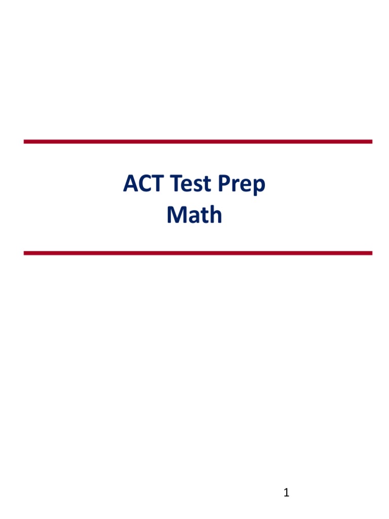 ACT Test Prep Math | PDF | Trigonometric Functions | Area