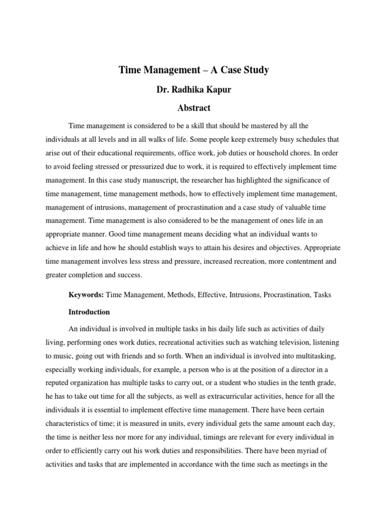 Time Management | PDF | Time Management | Professional Skills