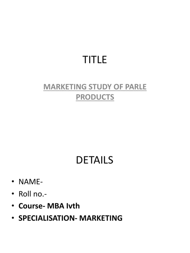 Parle | PDF | Marketing | Brand