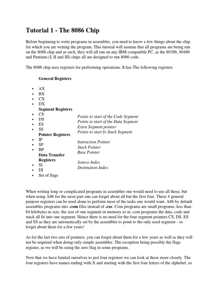 Tasm Pdf Assembly Language String Computer Science 