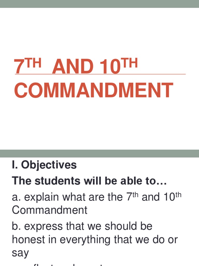 7th and 10th Commandment | PDF