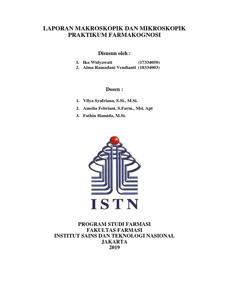LAPORAN MAKROSKOPIK DAN MIKROSKOPIK PRAKTIKUM FARMAKOGNOSI UTS Fix PDF | PDF
